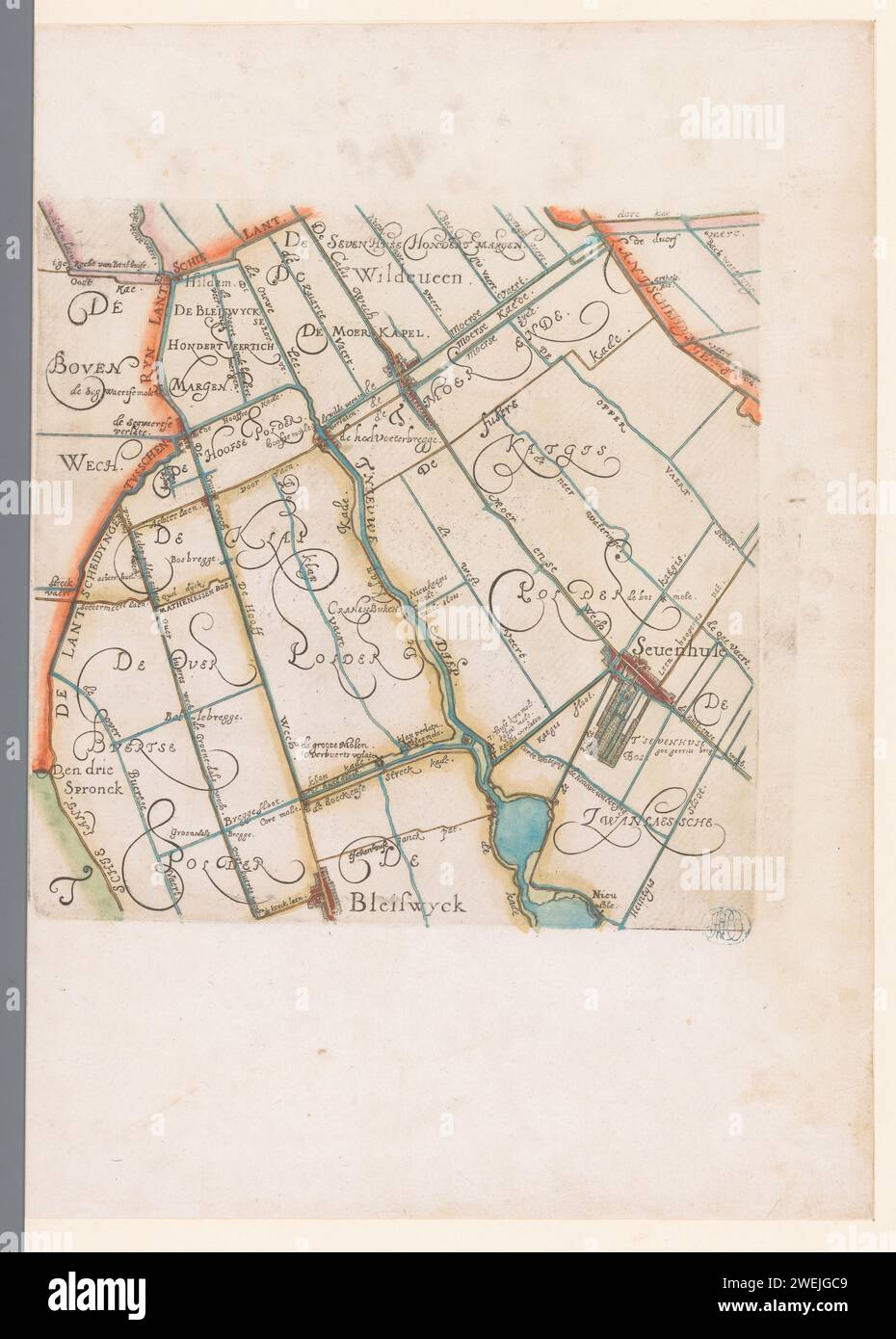 Map of the Delfland Water Board, with Zevenhuizen and Bleiswijk, part ...