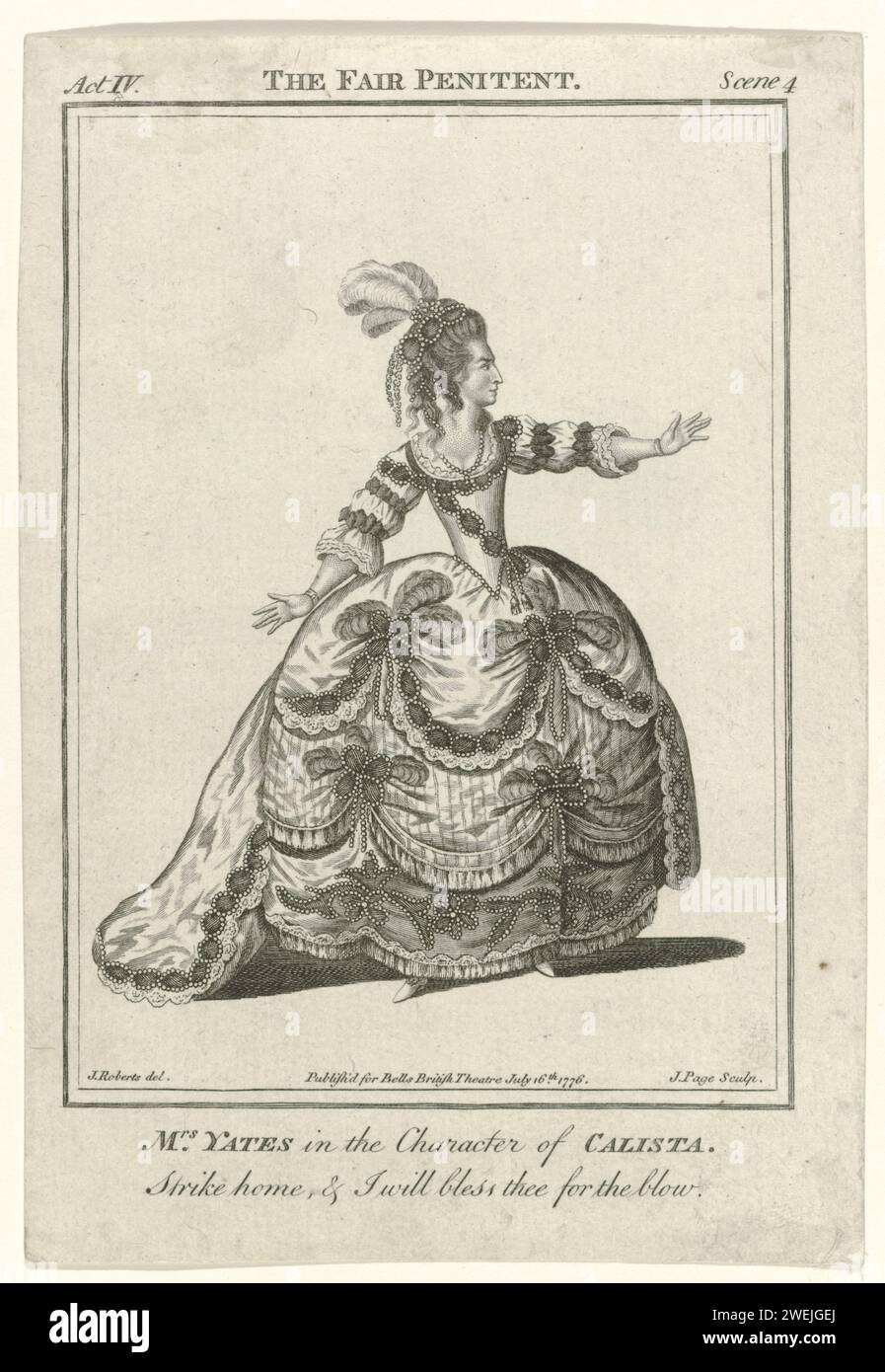 The Fair Penitent., 1776 Portrait of actress Mrs. Mary Ann Yates (1728 ...