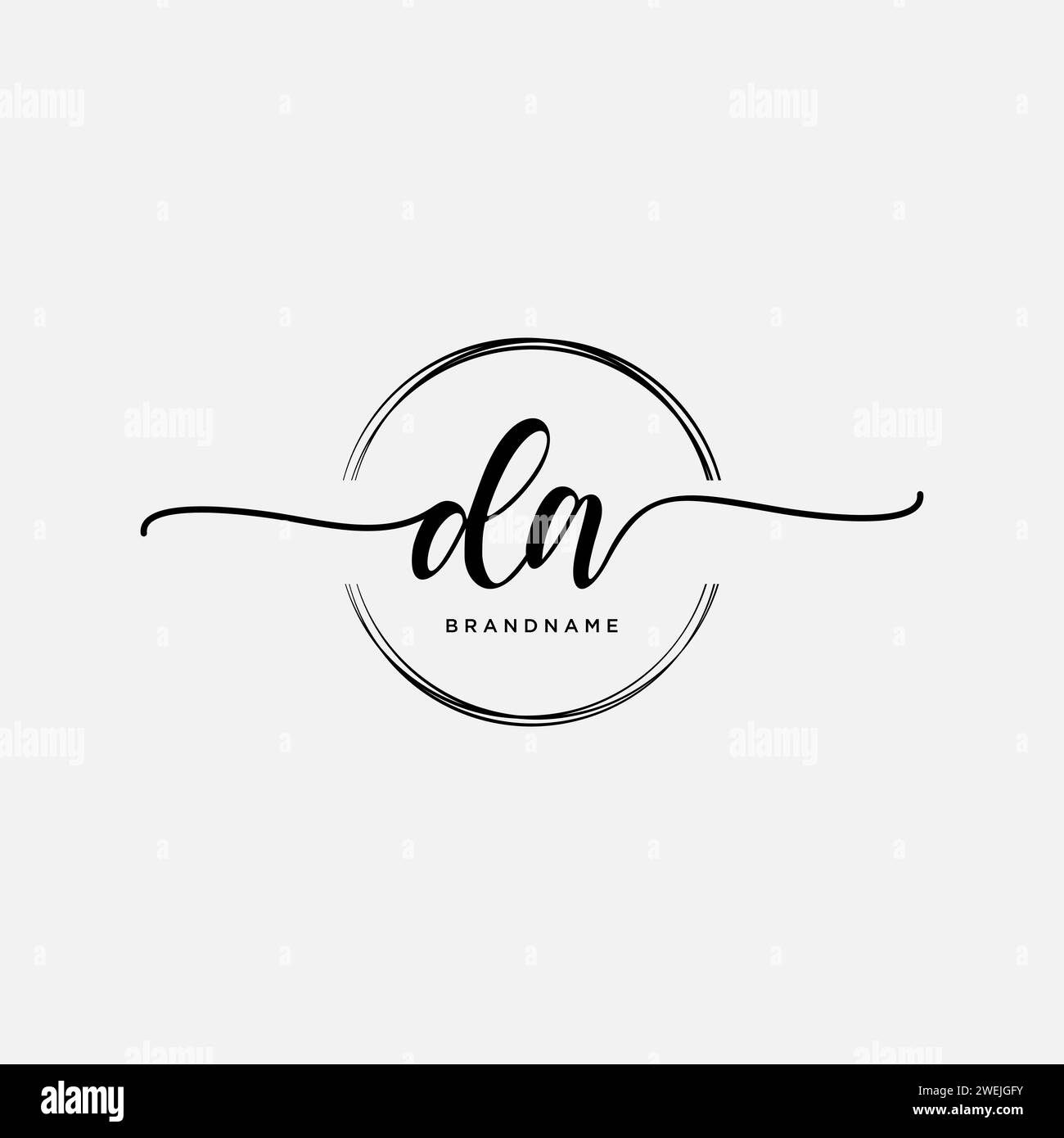 DA Initial handwriting logo with circle Stock Vector Image & Art - Alamy