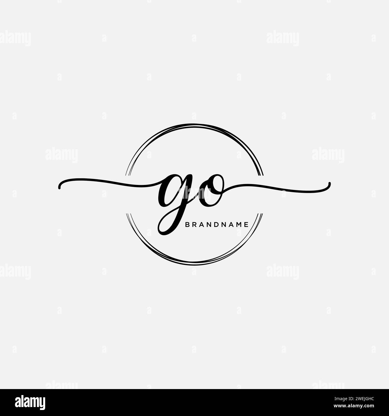 Go monogram logo Black and White Stock Photos & Images - Alamy
