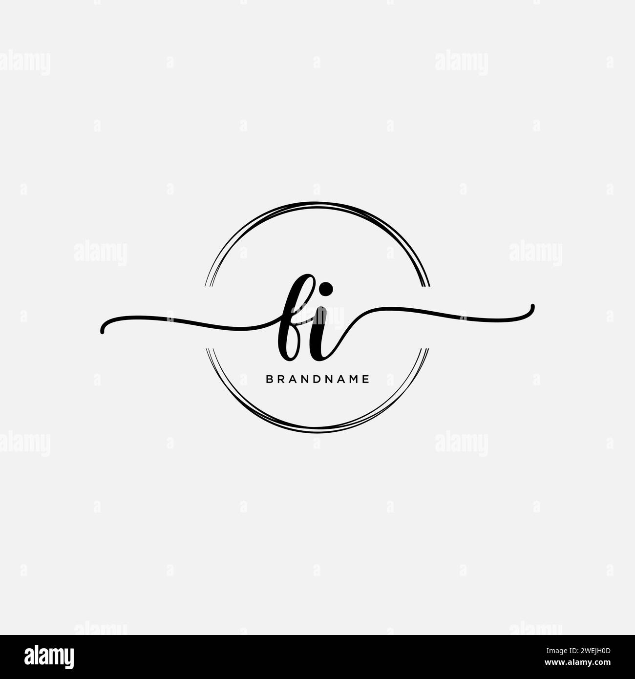 FI Initial handwriting logo with circle Stock Vector Image & Art - Alamy