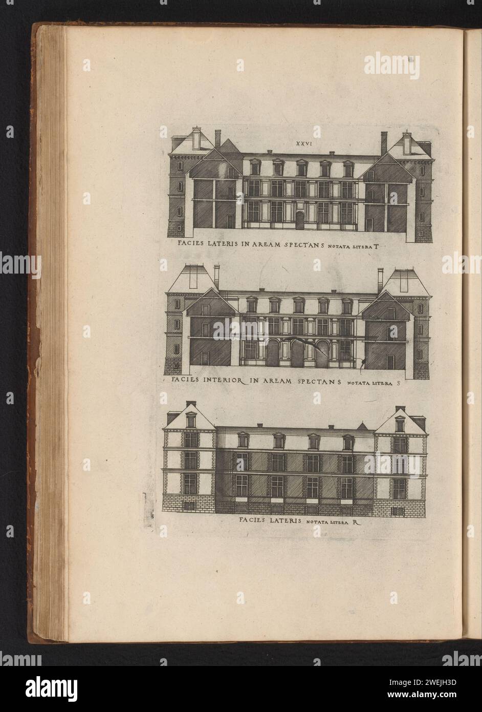 Sections and side walls, Jacques Androuet, 1559 Two sections and side ...