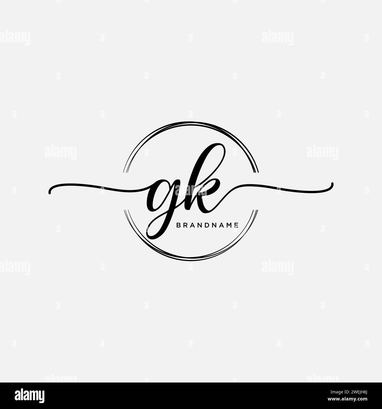 GK Initial handwriting logo with circle Stock Vector Image & Art - Alamy