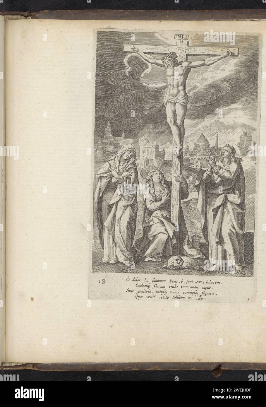 Christ on the Cross, Pieter de Jode (I), After Maerten de Vos, 1646 print Christ on the cross ...