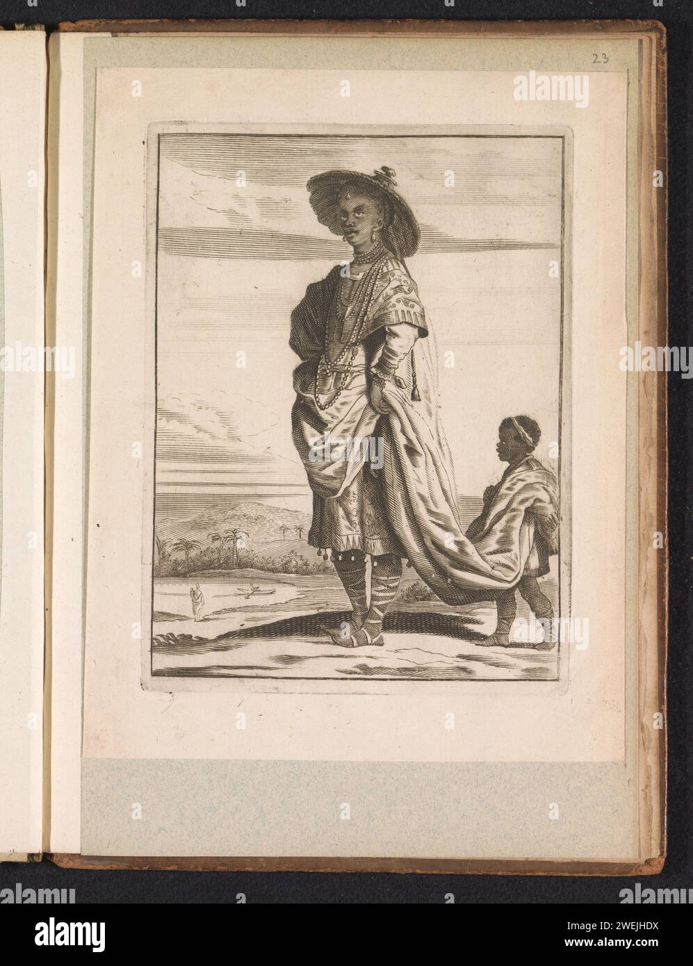 Black woman with small servant, Jan van Troyen, after Gerbrand van den ...