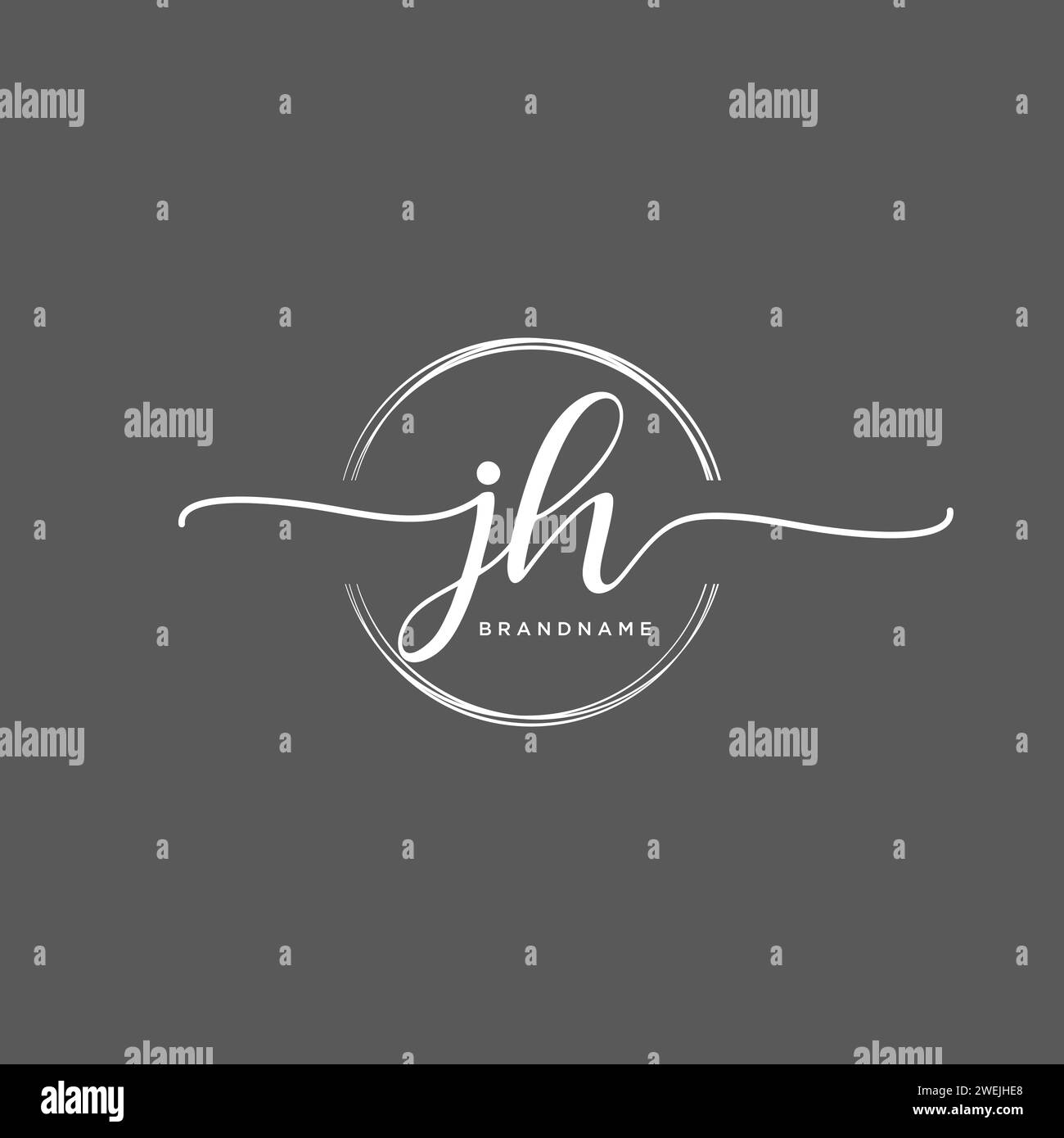 JH Initial handwriting logo with circle Stock Vector Image & Art - Alamy
