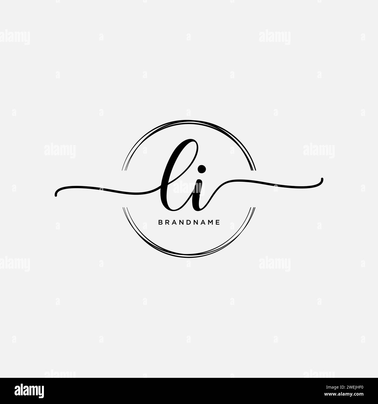 LI Initial handwriting logo with circle Stock Vector Image & Art - Alamy