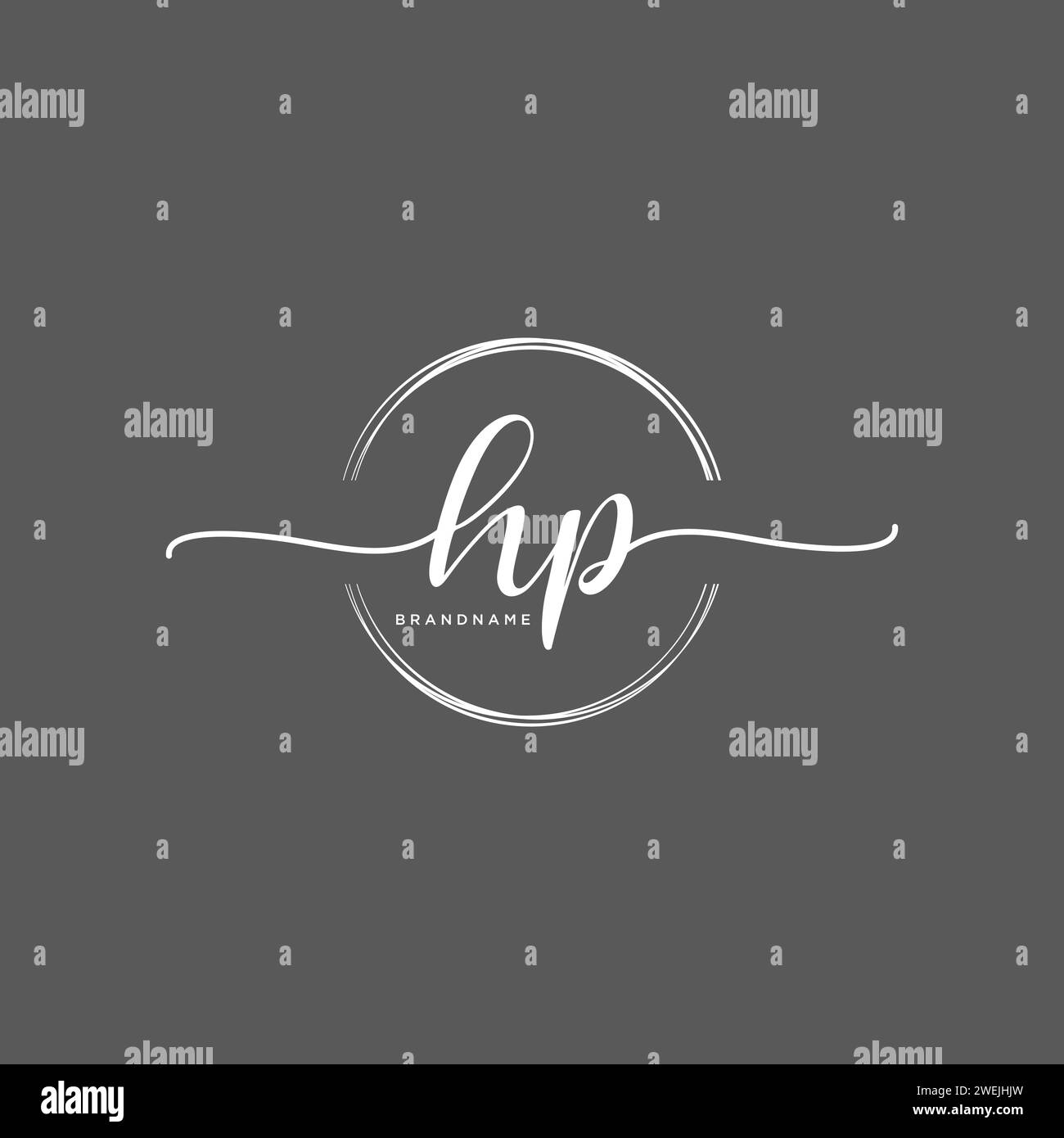 HP Initial handwriting logo with circle Stock Vector Image & Art - Alamy
