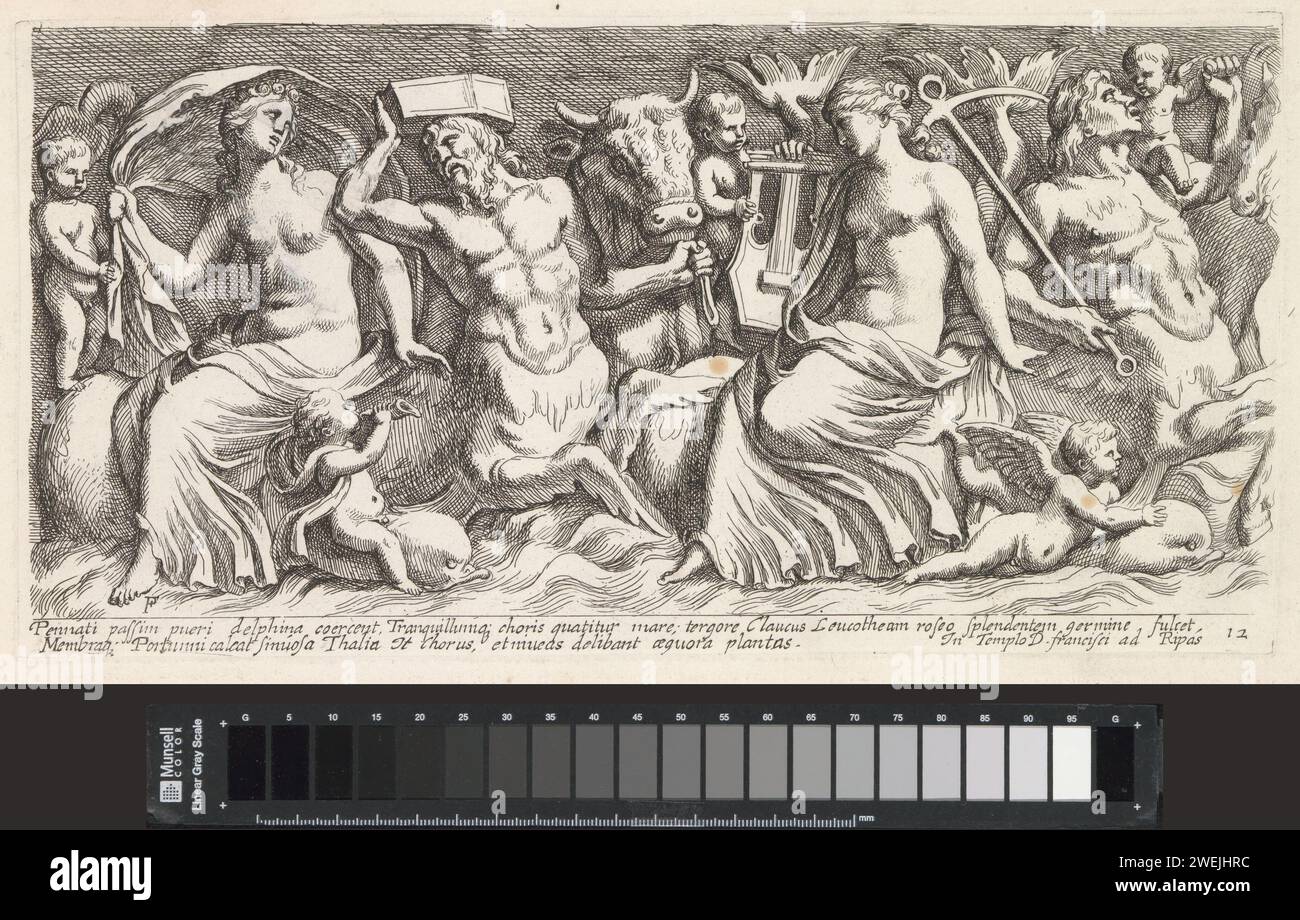 Relief with sea creatures and sea gods, François Perrier, 1645 print ...