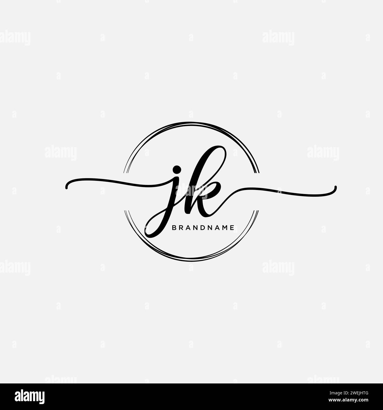 JK Initial handwriting logo with circle Stock Vector Image & Art - Alamy