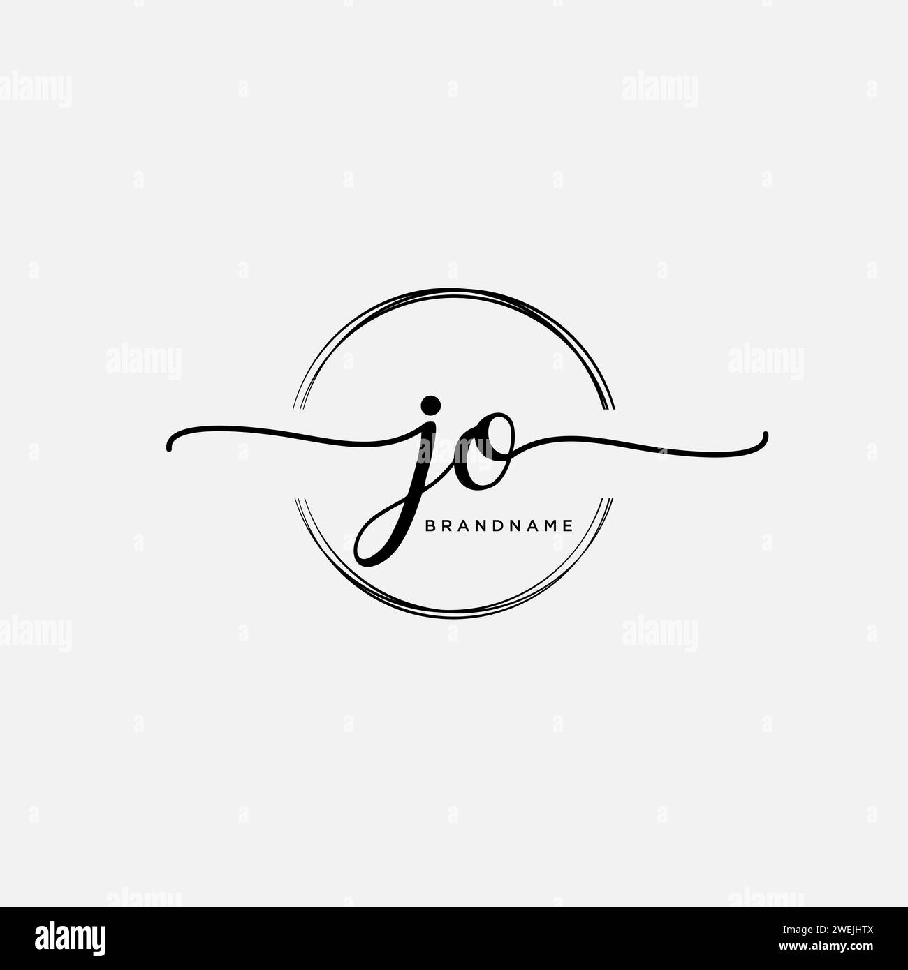 JO Initial handwriting logo with circle Stock Vector Image & Art - Alamy