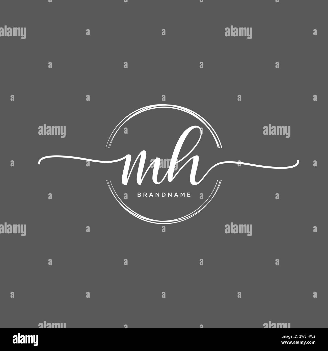 MH Initial handwriting logo with circle Stock Vector Image & Art - Alamy