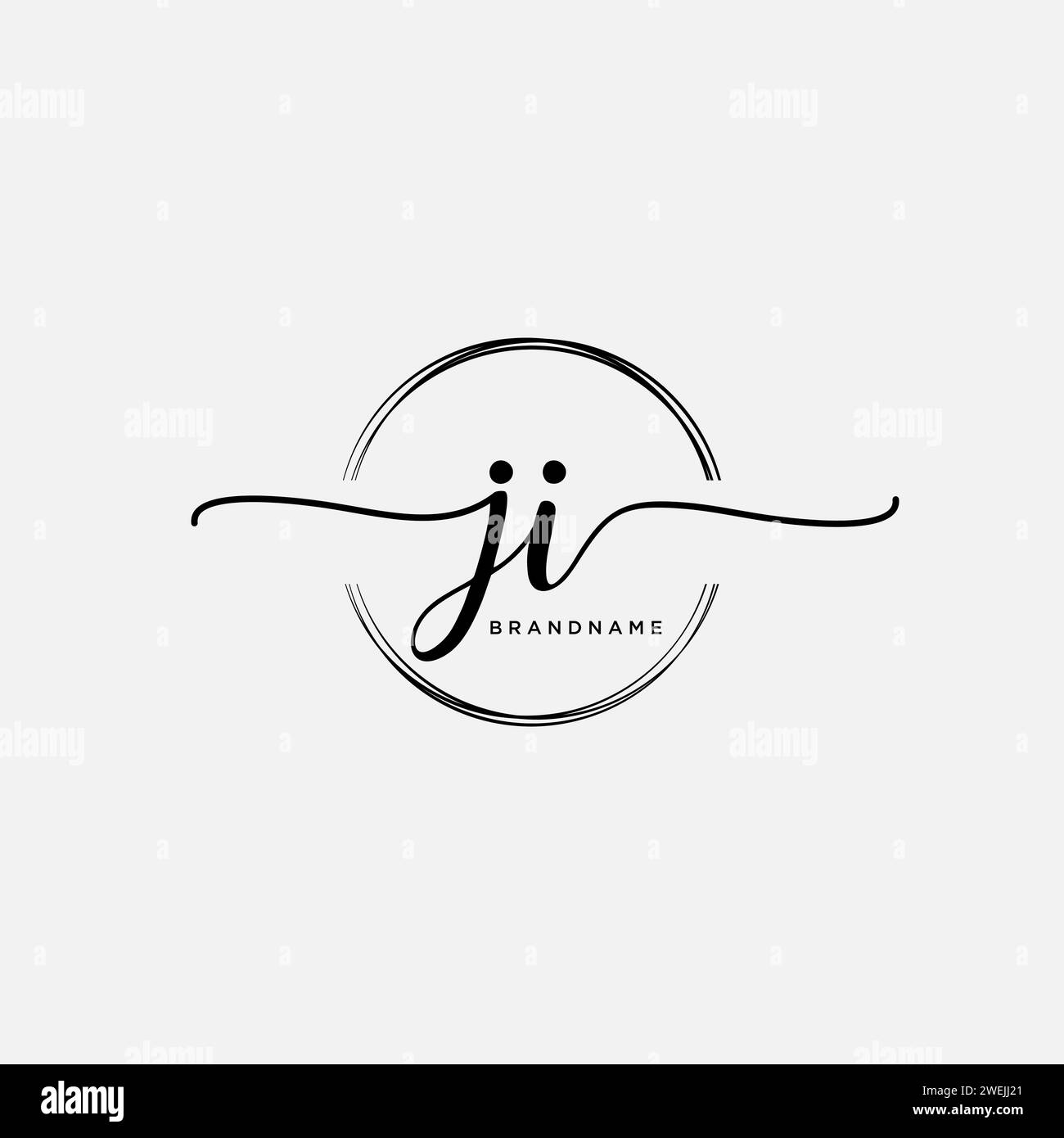 JI Initial handwriting logo with circle Stock Vector Image & Art - Alamy