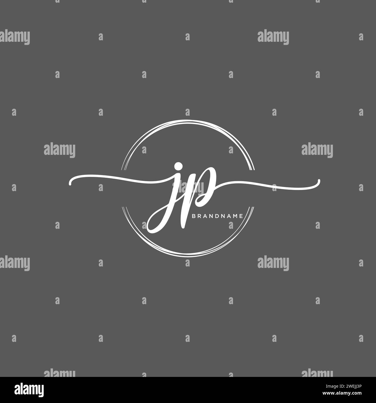 JP Initial handwriting logo with circle Stock Vector Image & Art - Alamy