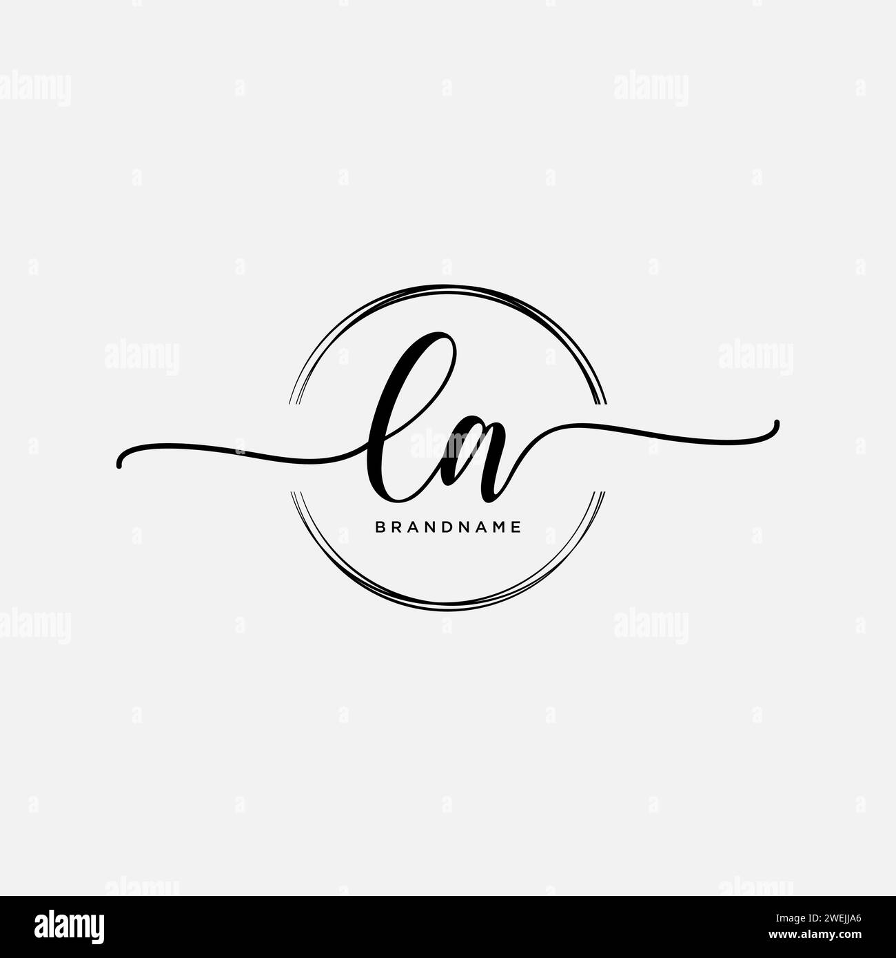 LA Initial handwriting logo with circle Stock Vector Image & Art - Alamy
