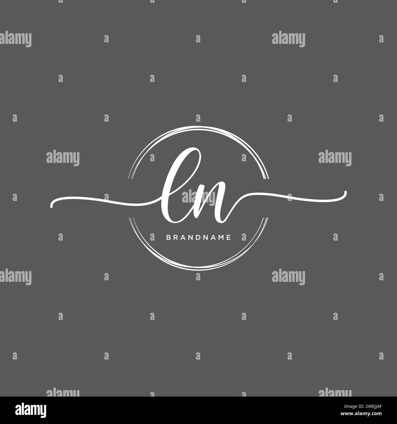 LN Initial handwriting logo with circle Stock Vector Image & Art - Alamy