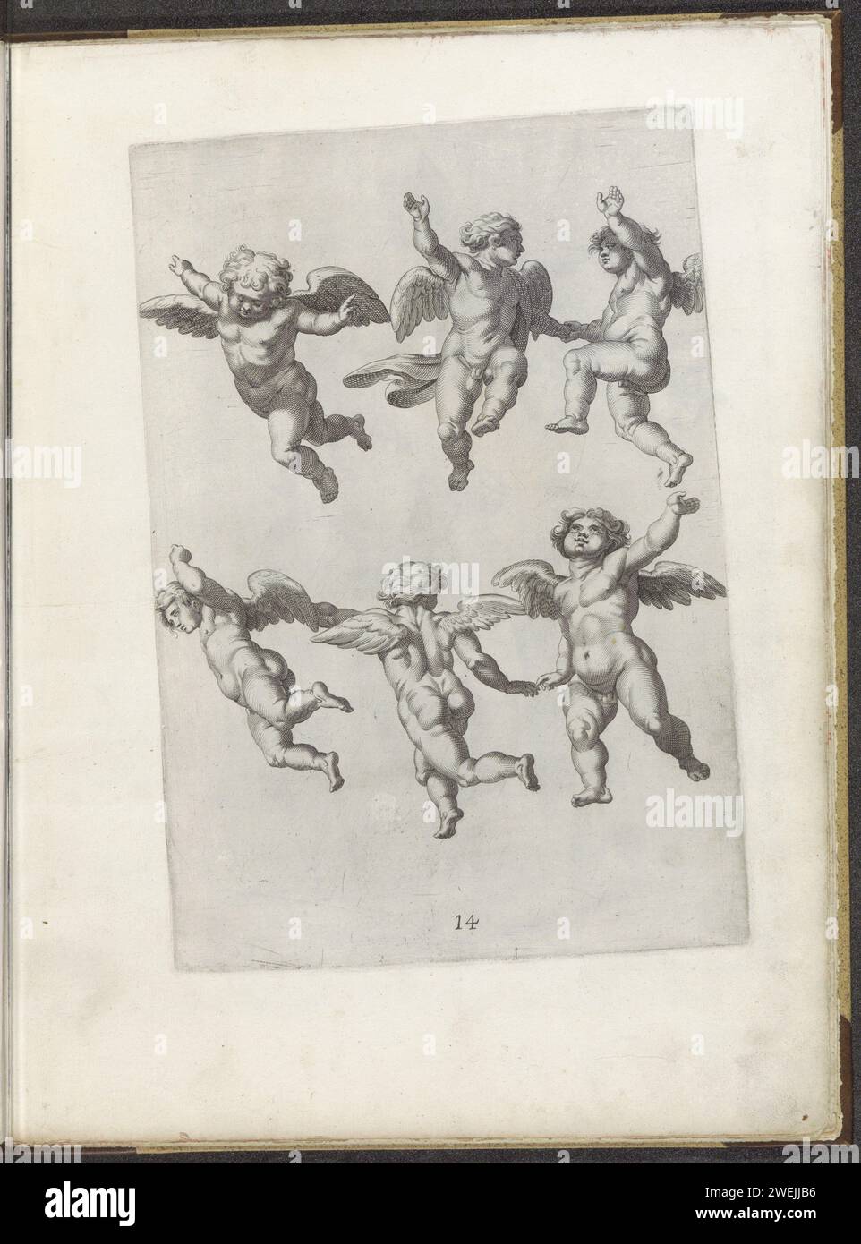 Drawing examples of Flying Putti, Pieter de Jode (I), 1629 print Ticks ...
