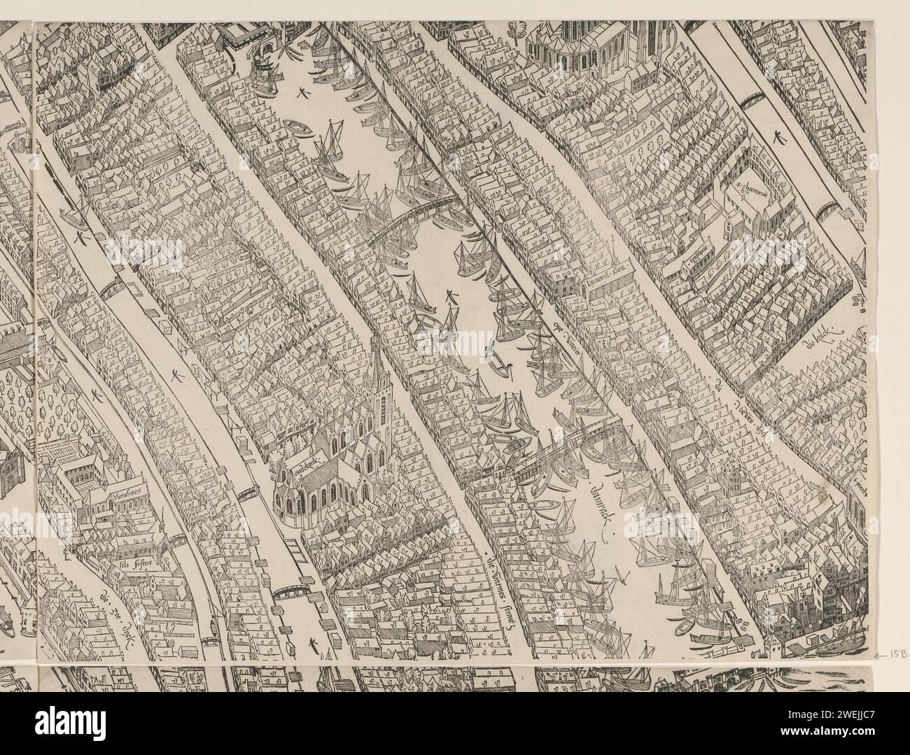 Map of Amsterdam, 1544 (eighth part), Cornelis Anthonisz., C. 1557 print Eighth part of a map of ...