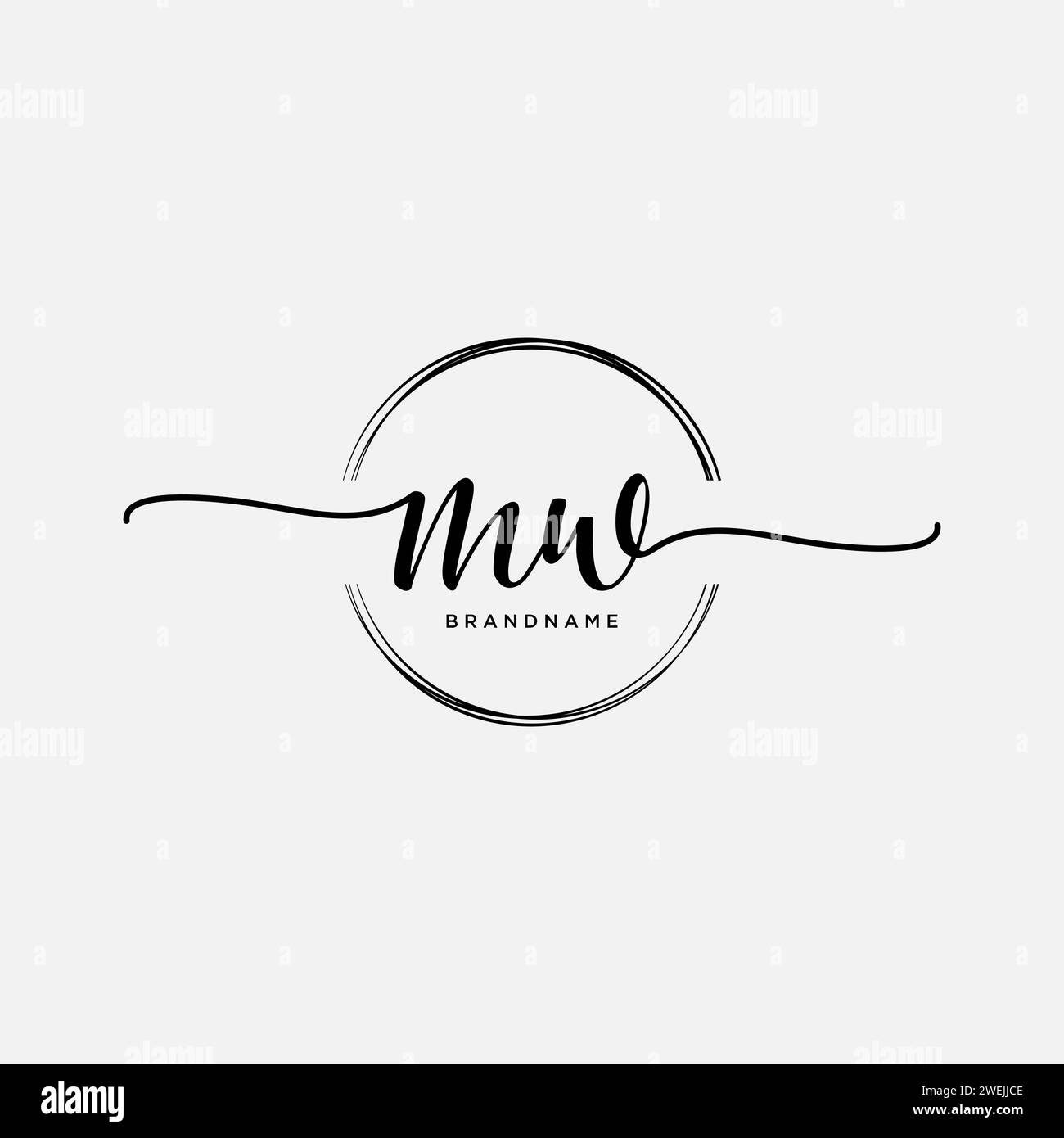 MW Initial handwriting logo with circle Stock Vector Image & Art - Alamy