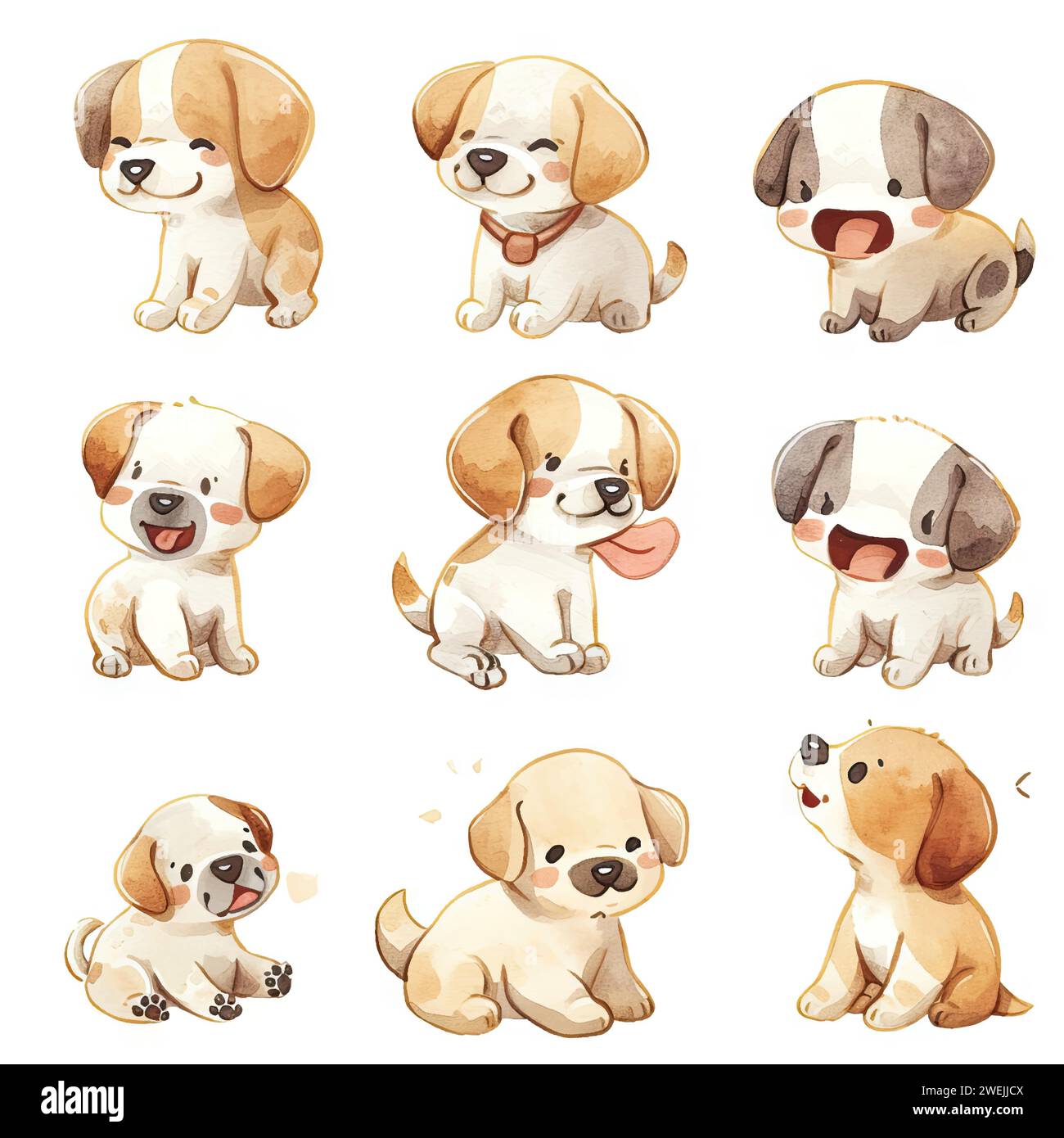 Vector hand drawn puppy collection Stock Vector Image & Art - Alamy