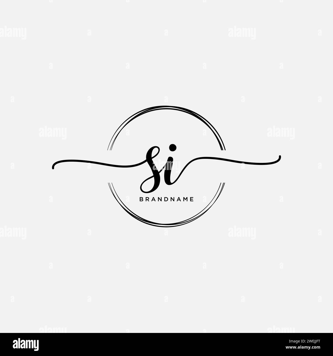 SI Initial handwriting logo with circle Stock Vector Image & Art - Alamy
