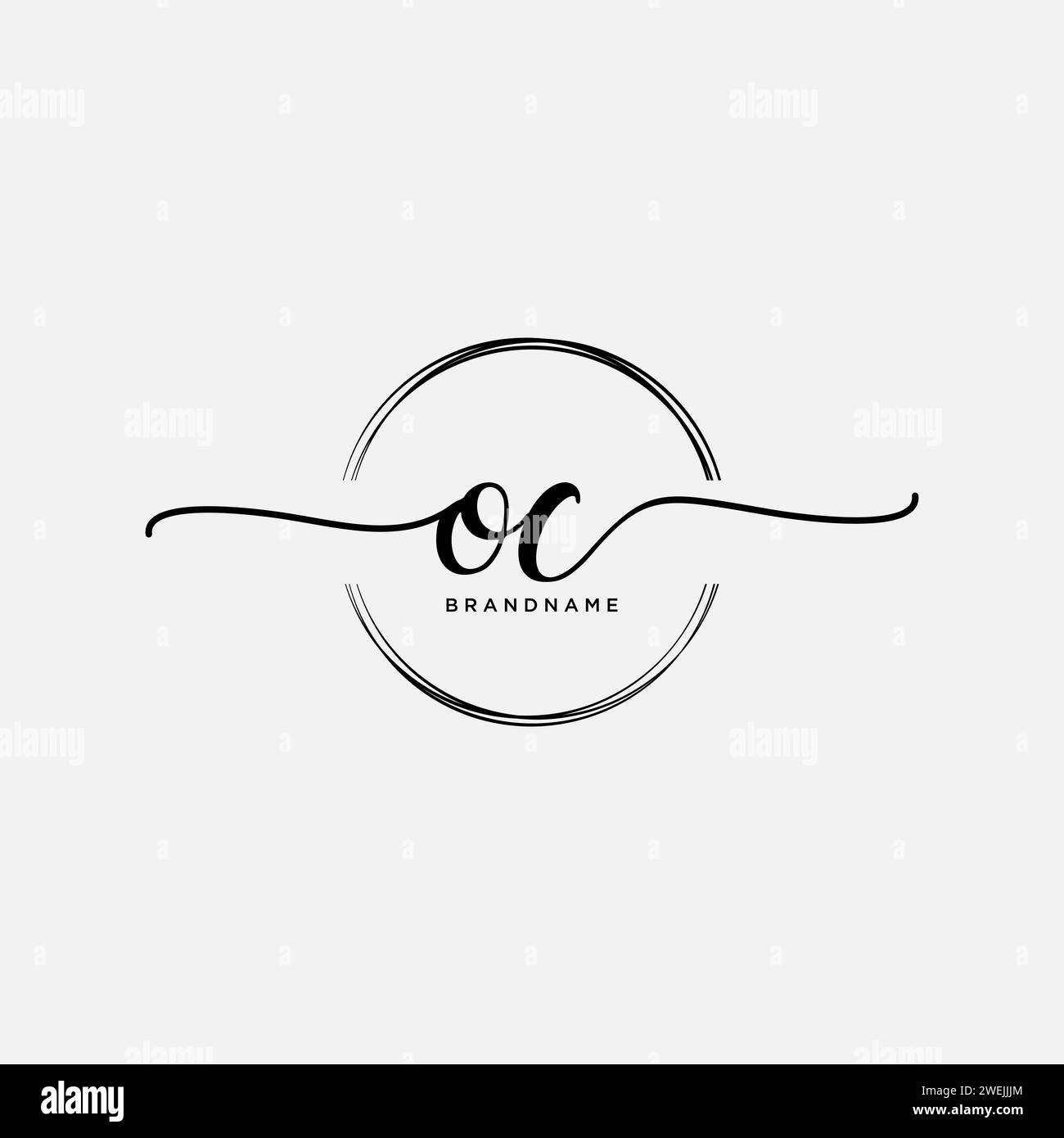 OC Initial handwriting logo with circle Stock Vector Image & Art - Alamy