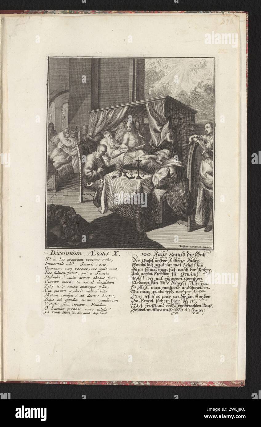 Man at the age of centenary, c. 1725 - c. 1730 print Old man and wife ...