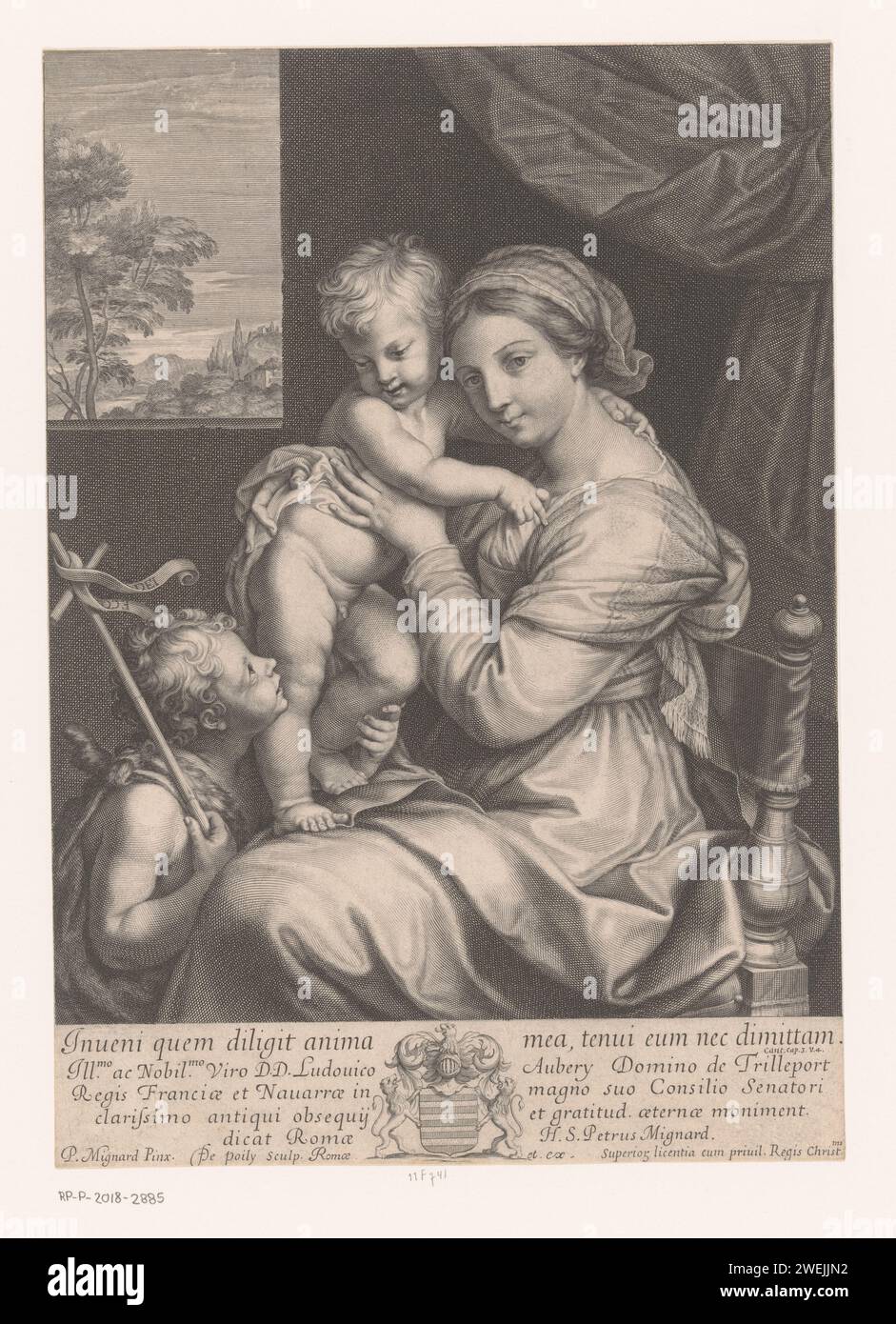 Maria with child standing on her lap and Johannes de Doper, François de ...
