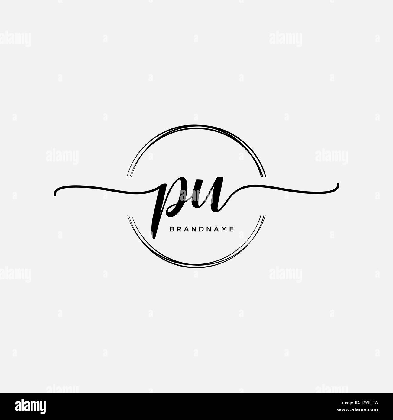 PU Initial handwriting logo with circle Stock Vector Image & Art - Alamy