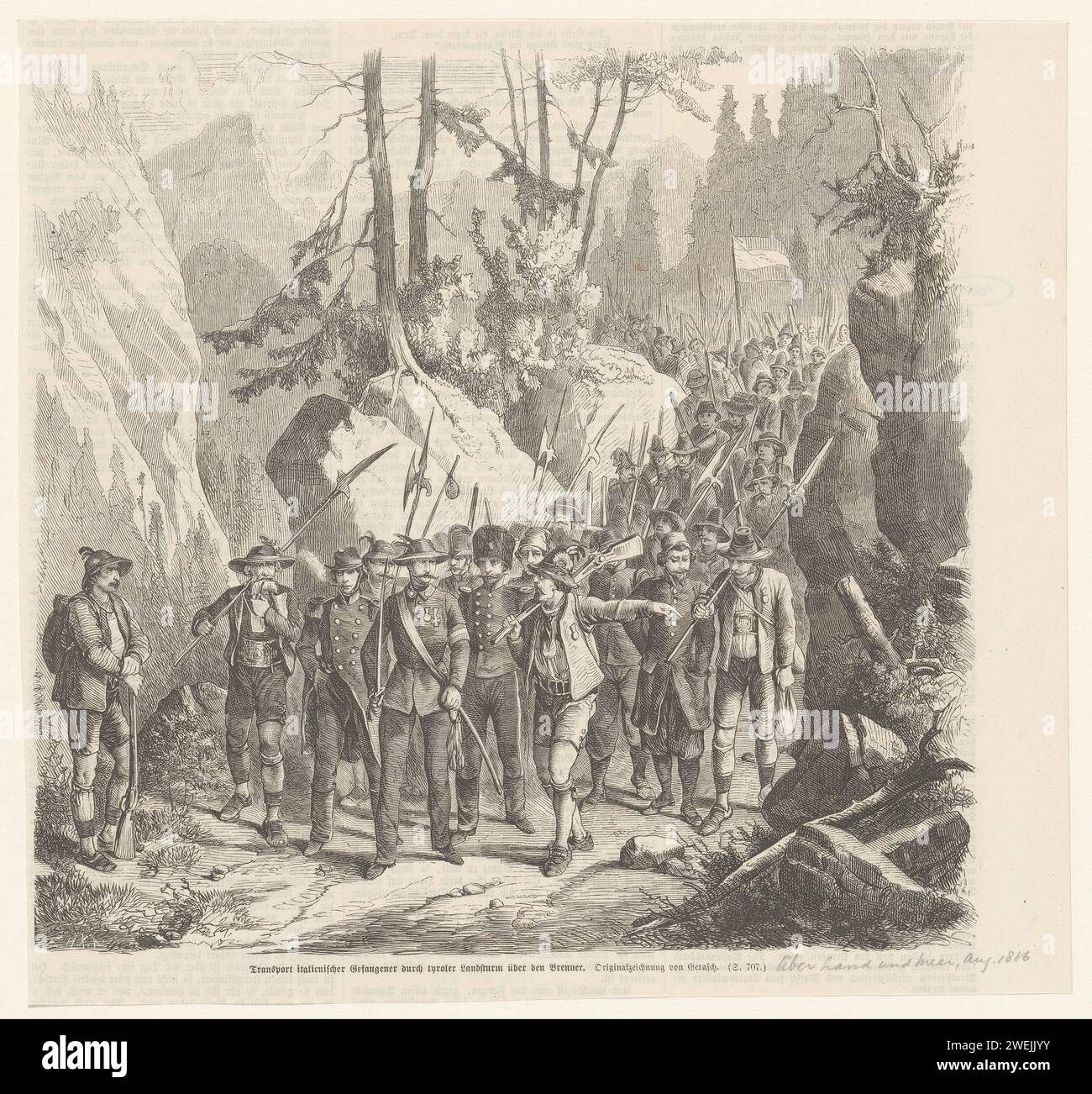 Transport of Italian prisoners of war, 1866, Anonymous, 1866 print ...