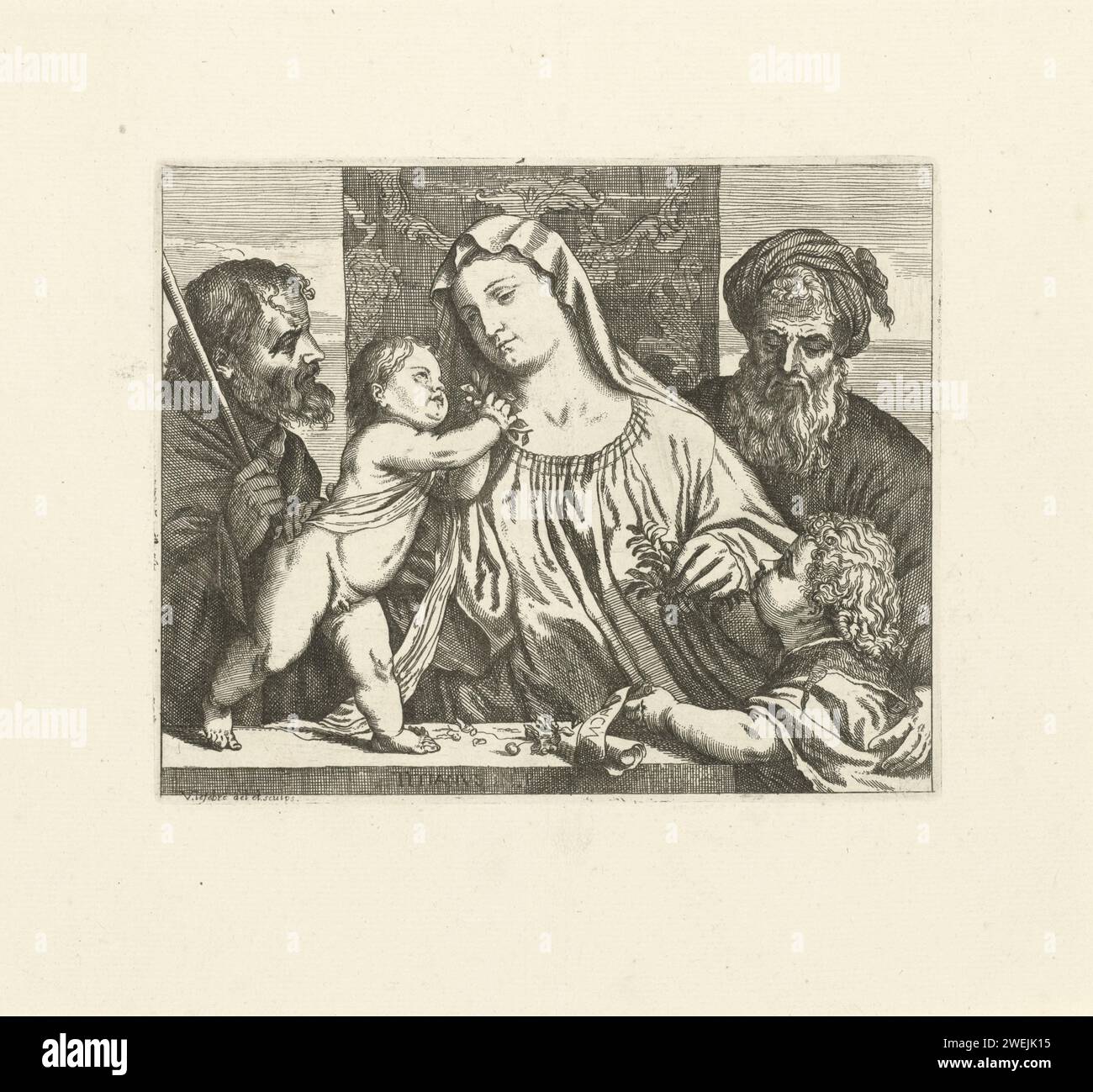 Holy family with Zacharias and Johannes de Boper, Valentin Lefèbvre ...