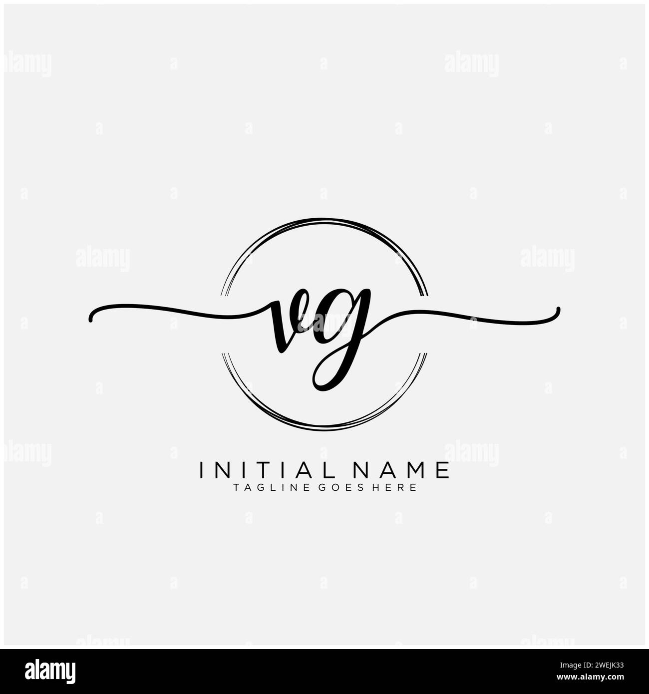 VG Initial handwriting logo with circle Stock Vector Image & Art - Alamy