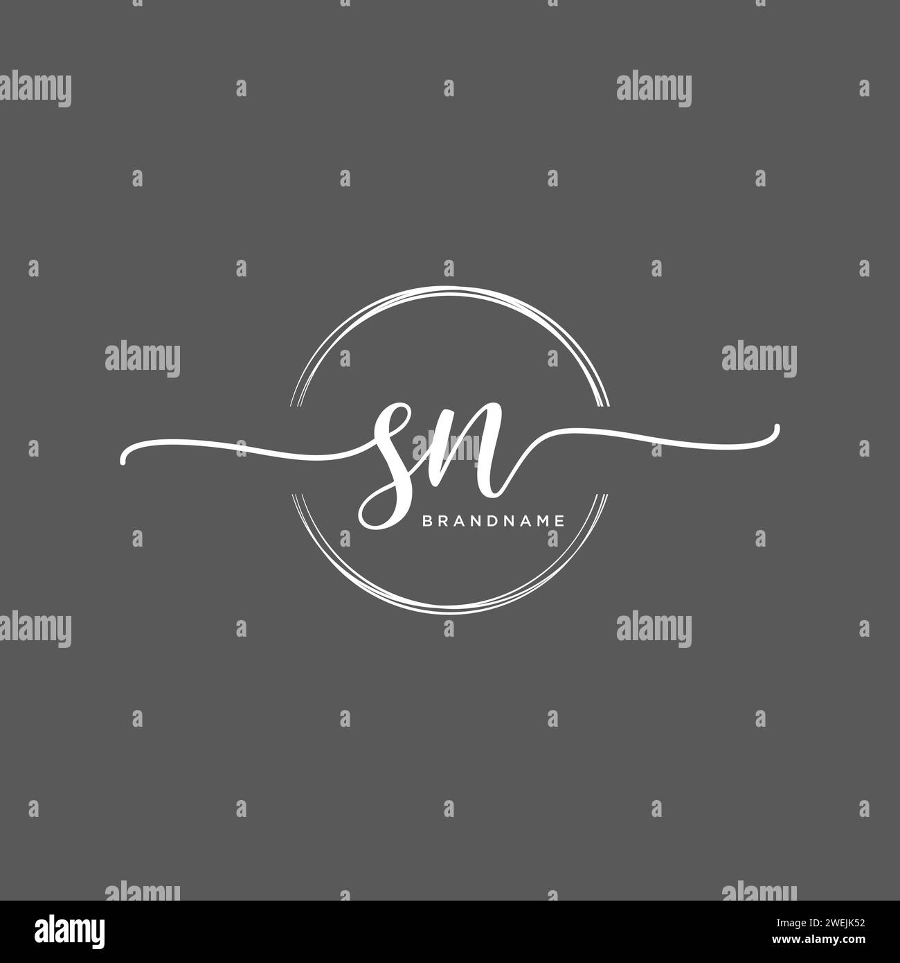 SN Initial handwriting logo with circle Stock Vector Image & Art - Alamy