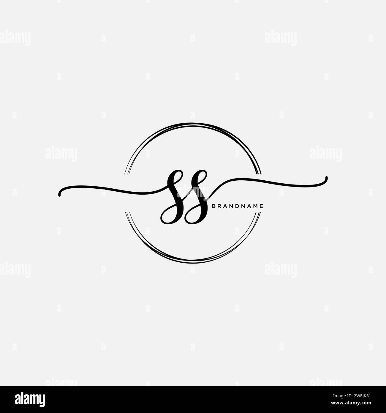 SS Initial handwriting logo with circle Stock Vector Image & Art - Alamy