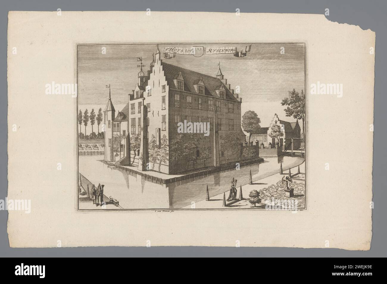 View of Kasteel Rijsenburg, Jan van Vianen, After Caspar Specht, After ...