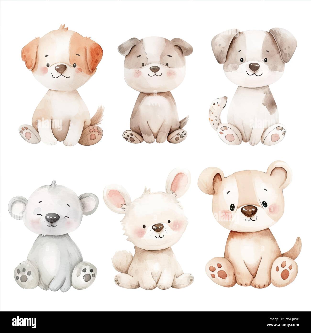 Vector hand drawn puppy collection Stock Vector Image & Art - Alamy