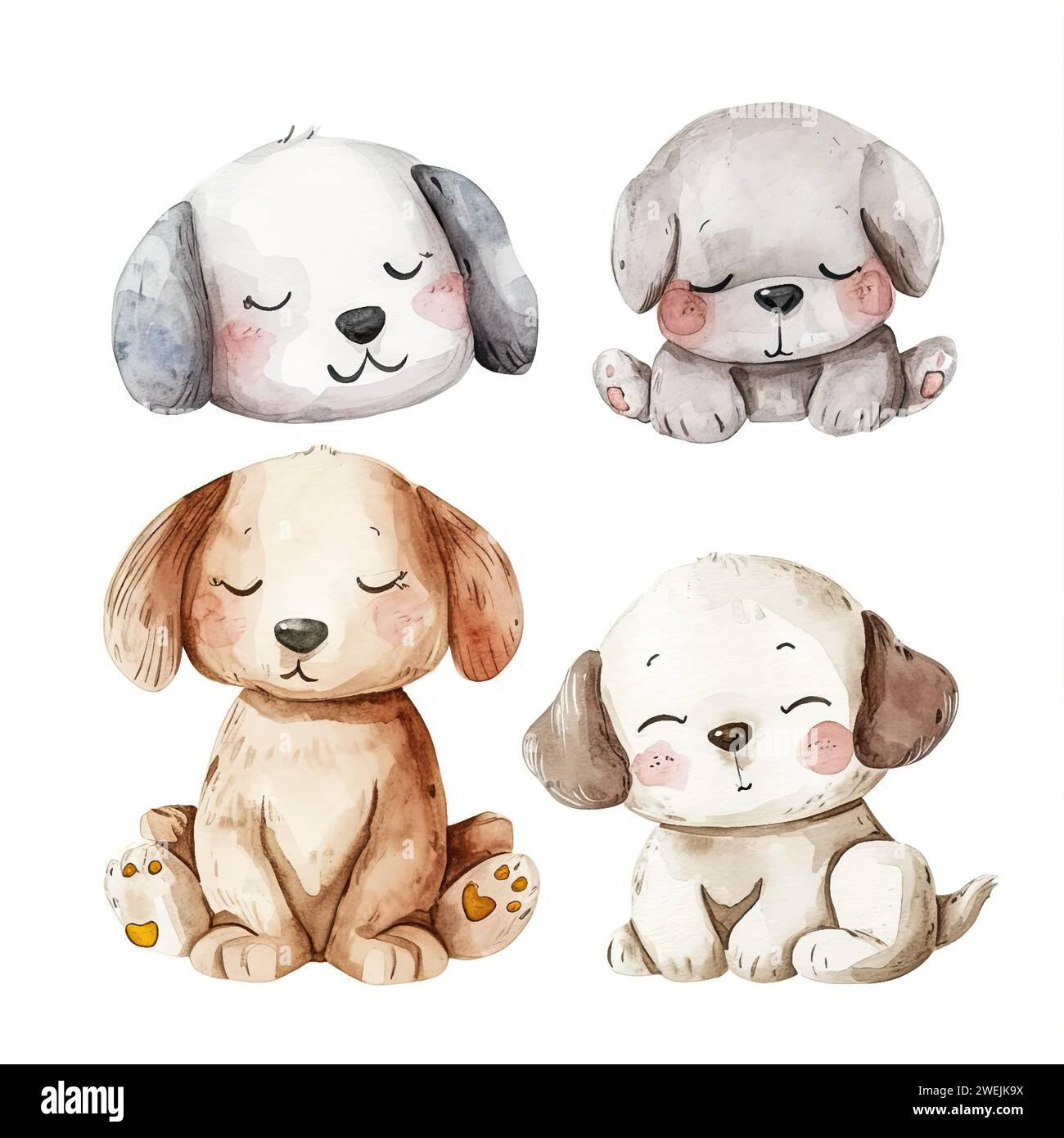 Vector hand drawn puppy collection Stock Vector Image & Art - Alamy