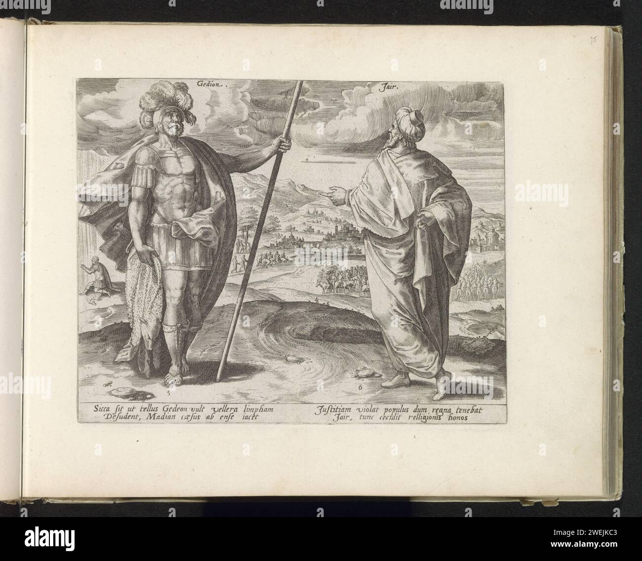 Gideon en Jaïr, Hans Collaert (I) (attributed to), after Jan Snellinck ...