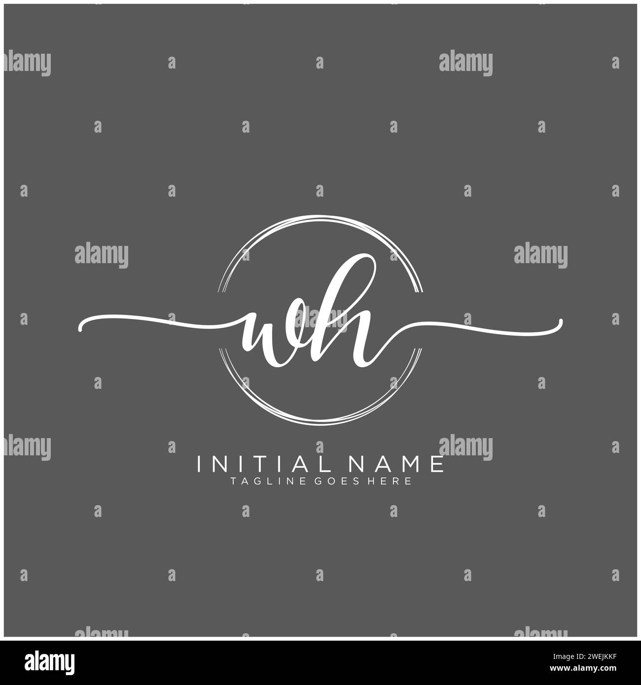 WH Initial handwriting logo with circle Stock Vector Image & Art - Alamy
