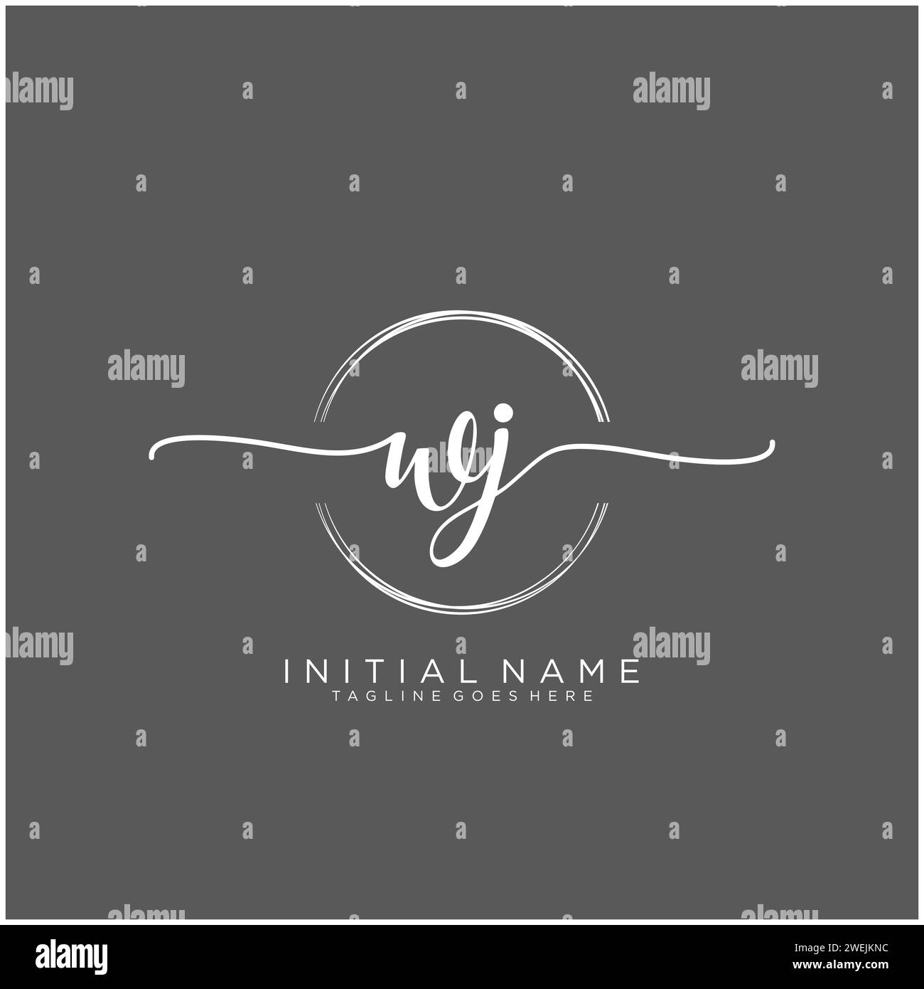 WJ Initial handwriting logo with circle Stock Vector Image & Art - Alamy
