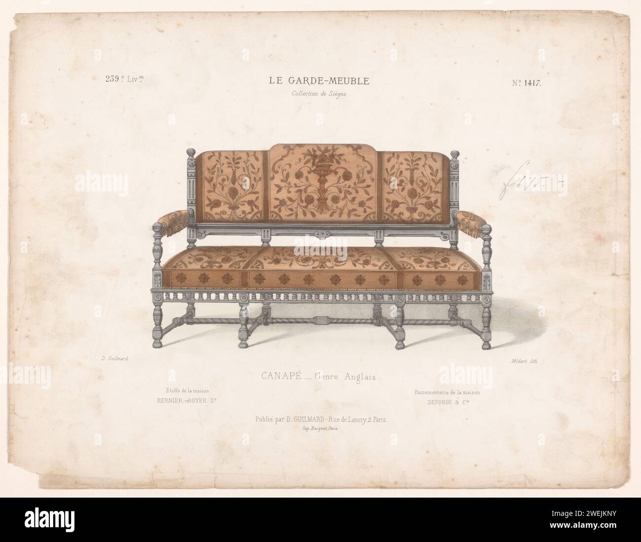 Canapower, Midart, 1839 - 1885 print A canapé. Print from 239th ...
