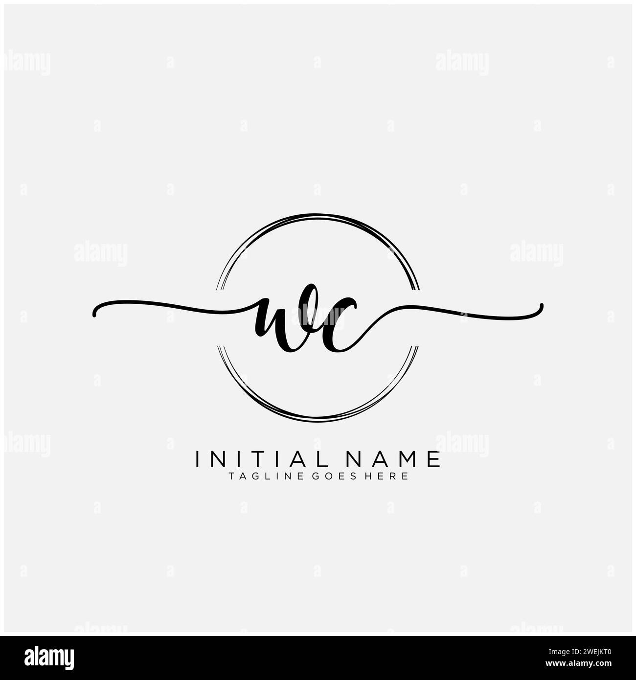 WC Initial handwriting logo with circle Stock Vector Image & Art - Alamy