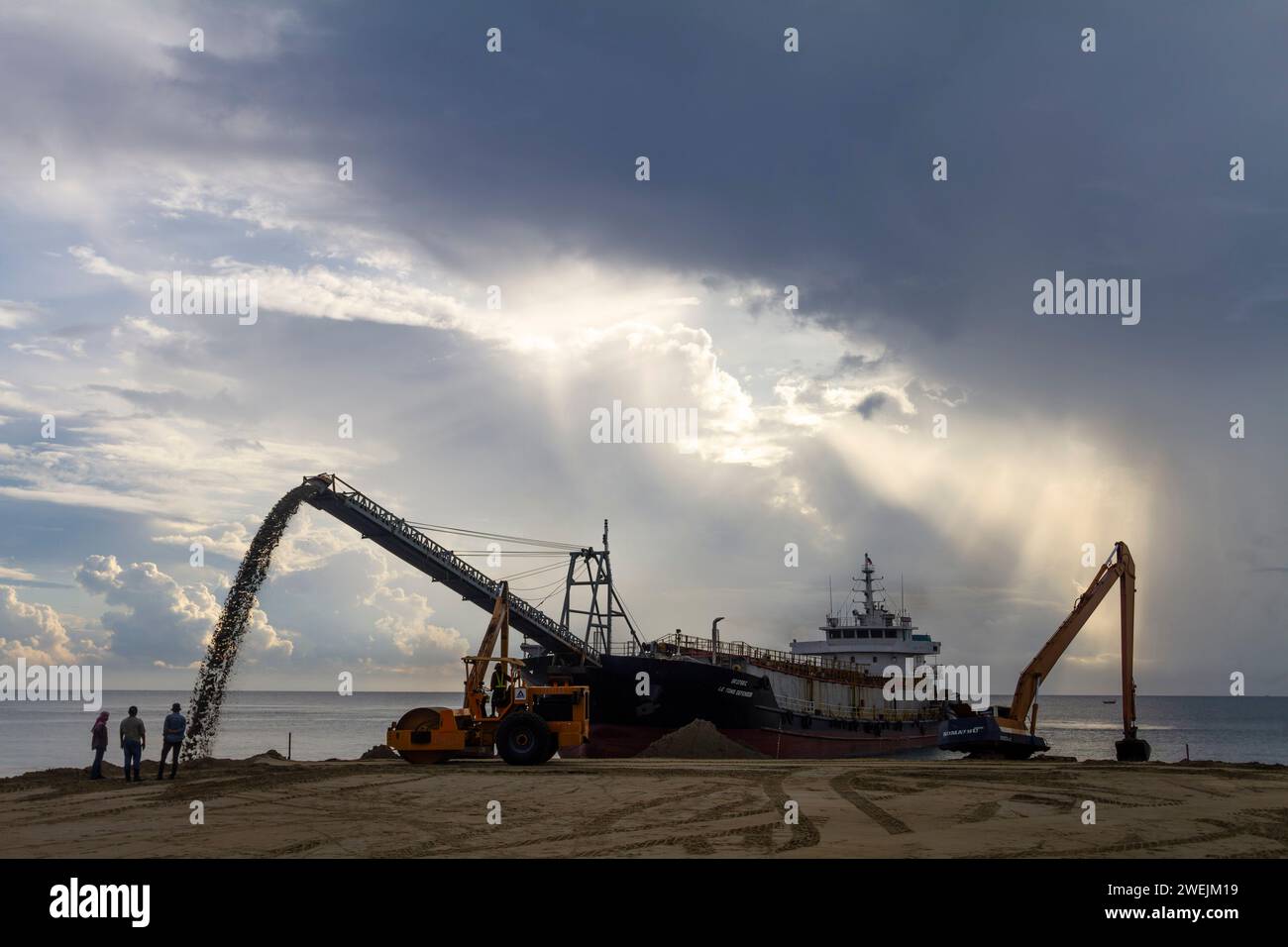 Beach replenishment in Terengganu, Malaysia Stock Photo - Alamy