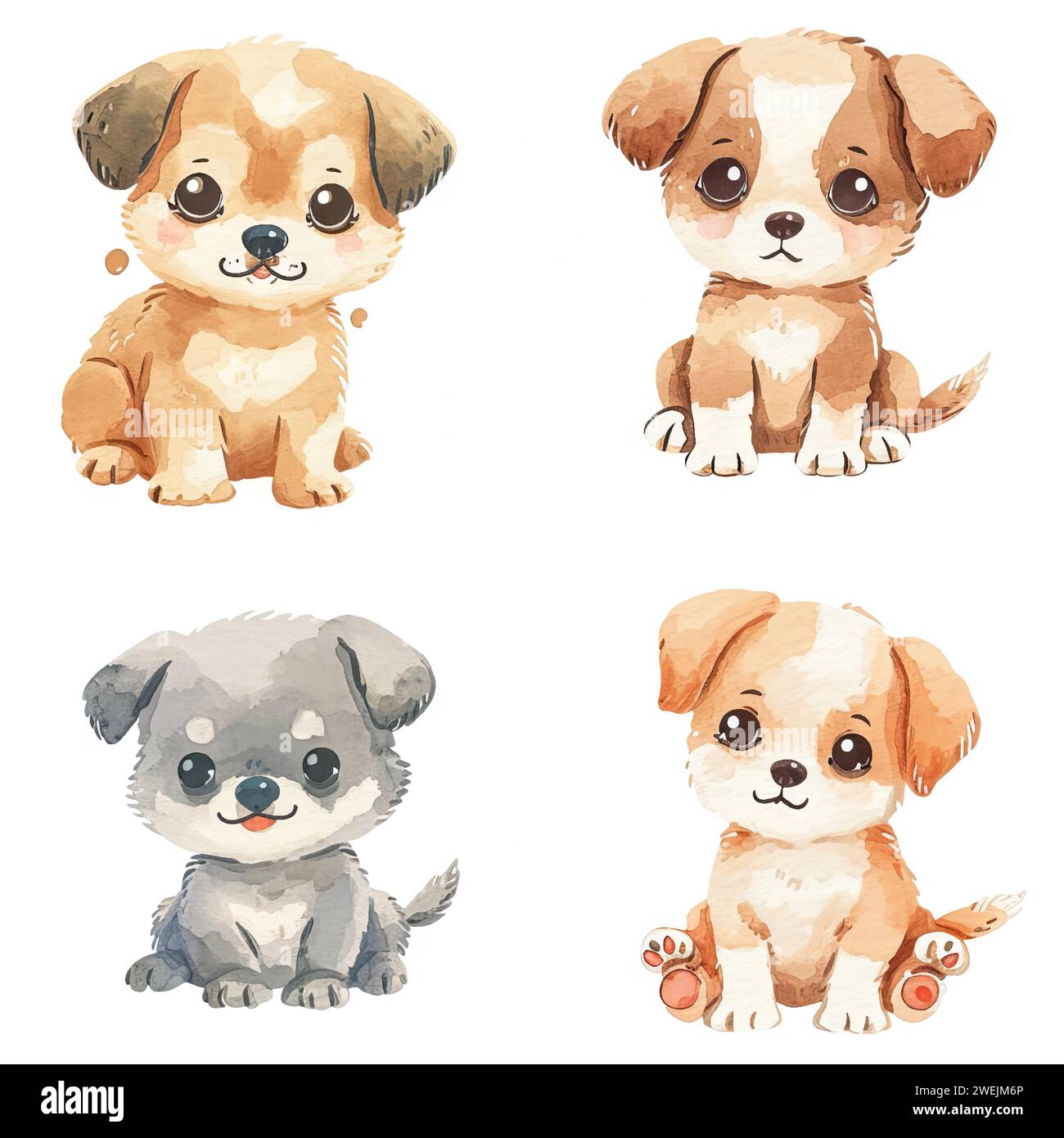 Vector hand drawn puppy collection Stock Vector Image & Art - Alamy