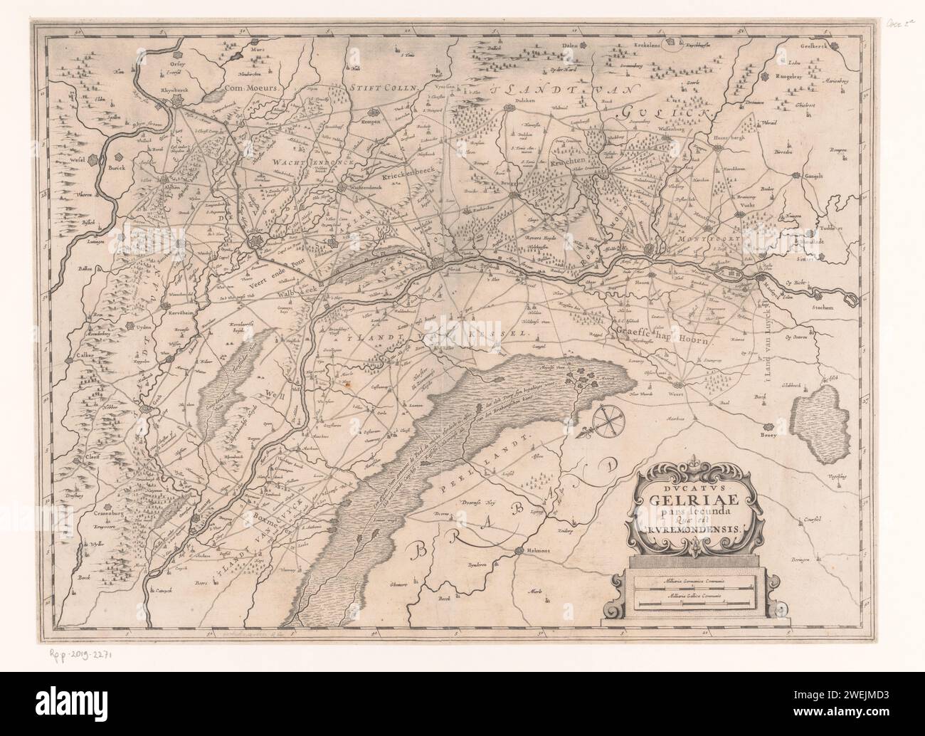 Map of the Overkwartier van Gelre, Anonymous, 1644 - c. 1680 print At ...