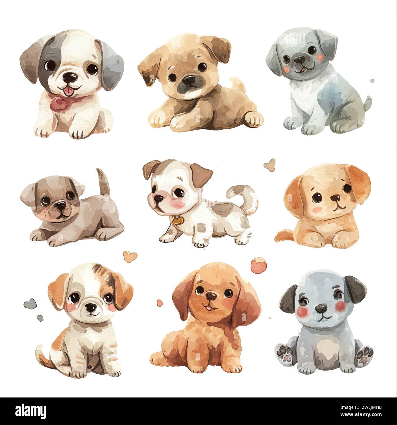 Vector hand drawn puppy collection Stock Vector Image & Art - Alamy