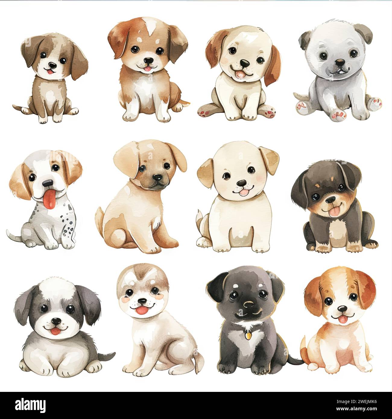 Vector hand drawn puppy collection Stock Vector Image & Art - Alamy