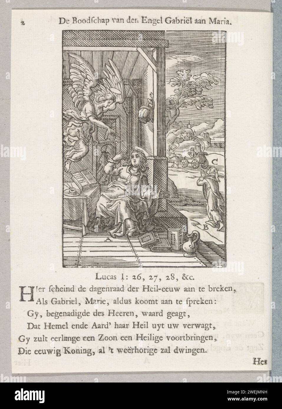 Fillippus is sent by an angel to an Eunuch, 1740 print An angel appears ...