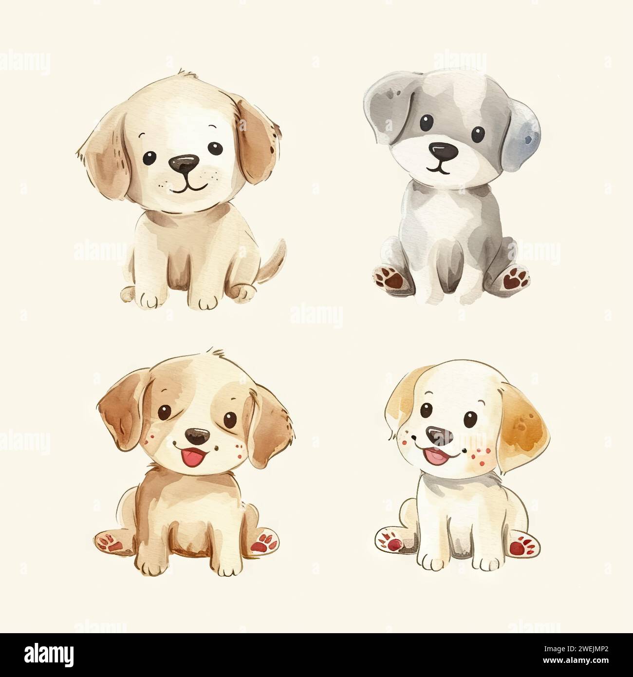 Vector hand drawn puppy collection Stock Vector Image & Art - Alamy