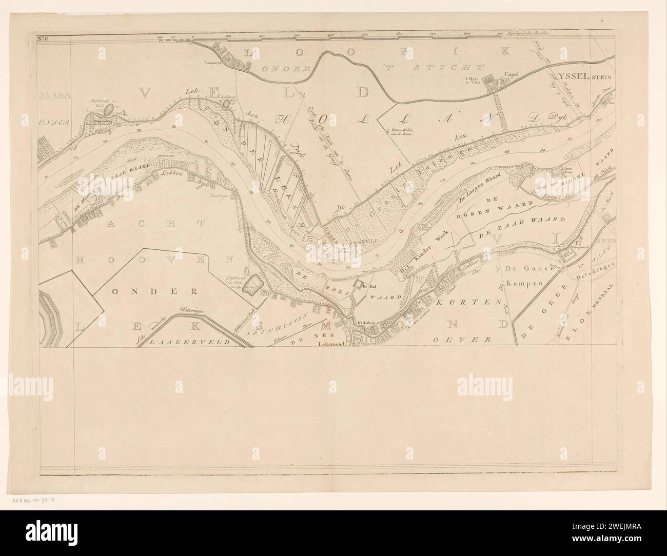 Map of the River Lek (sixth part), Isaak Tirion (workshop of), After ...